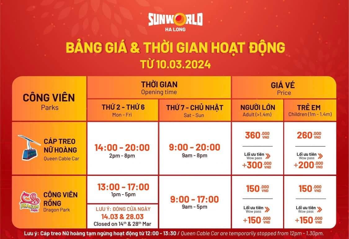 Đại Lý vé Sunworld Hạ Long Park – Đặt vé công viên Sunworld Hạ Long ...